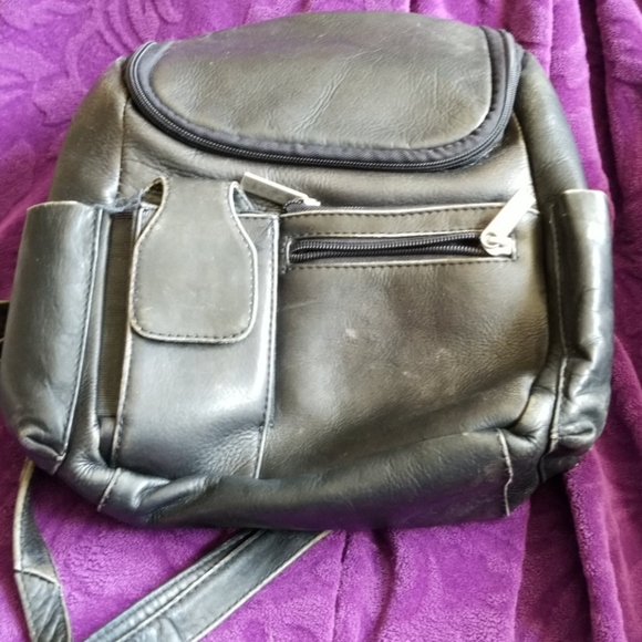 Bags | Multi Pocket Leather Backpack | Poshmark